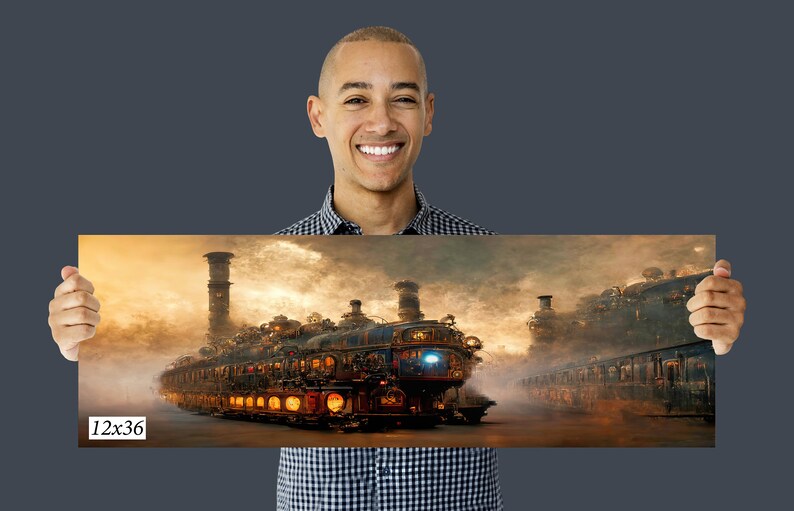 Steam Punk Train Decor Art Mechanism Engineering Artwork Clock Wall Art ...