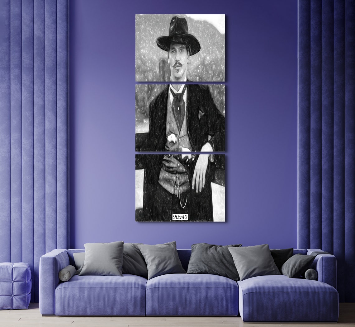 Doc Holliday Val Kilmer Famous Gunfighter Original Painting Tombstone ...