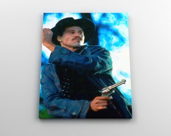 Doc Holliday Val Kilmer Famous Gunfighter Original Painting Tombstone ...