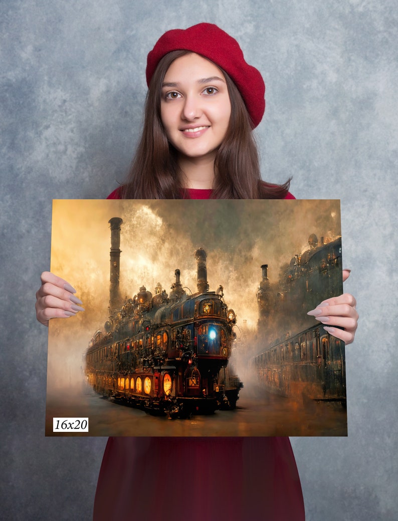 Steam Punk Train Decor Art Mechanism Engineering Artwork Clock Wall Art ...