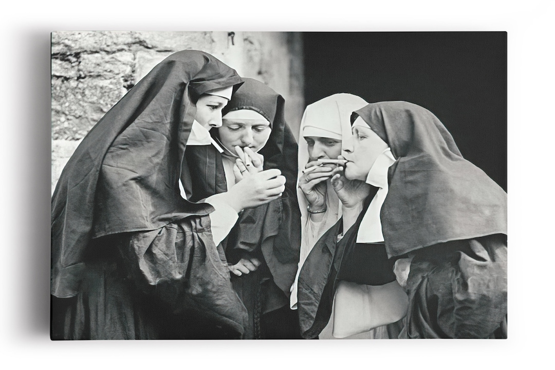 World War II Nuns Smoking, Historical Photo, Historic Prints, Catholic ...