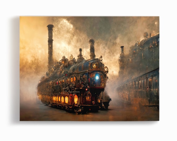 Steam Punk Train Decor Art Mechanism Engineering Artwork Clock - Etsy