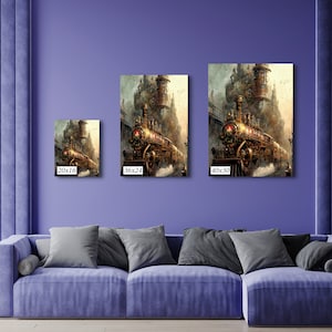 Steam Punk Train Decor Art Mechanism Engineering Artwork Clock Wall Art ...