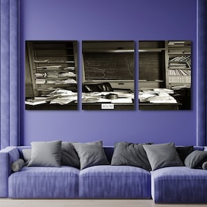 Albert Einstein Desk 1955 Last Photo of Desk Black White Vintage Retro ...