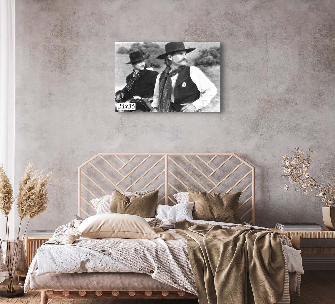 Wyatt Earp Doc Holliday Famous Gunfighter Original Charcoal Print ...