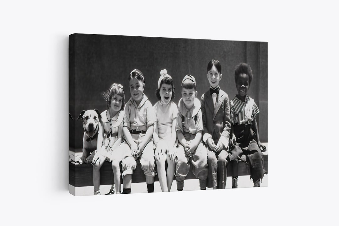 The Little Rascals in a Group Vintage Black and White Retro Canvas ...