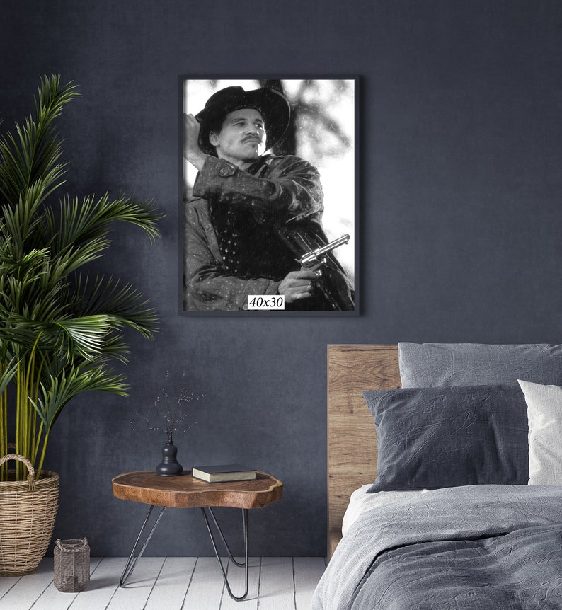 Doc Holliday Val Kilmer Famous Gunfighter Original Charcoal Print ...