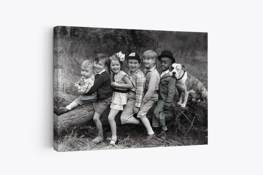 The Little Rascals in a Group Vintage Black and White Retro Canvas ...