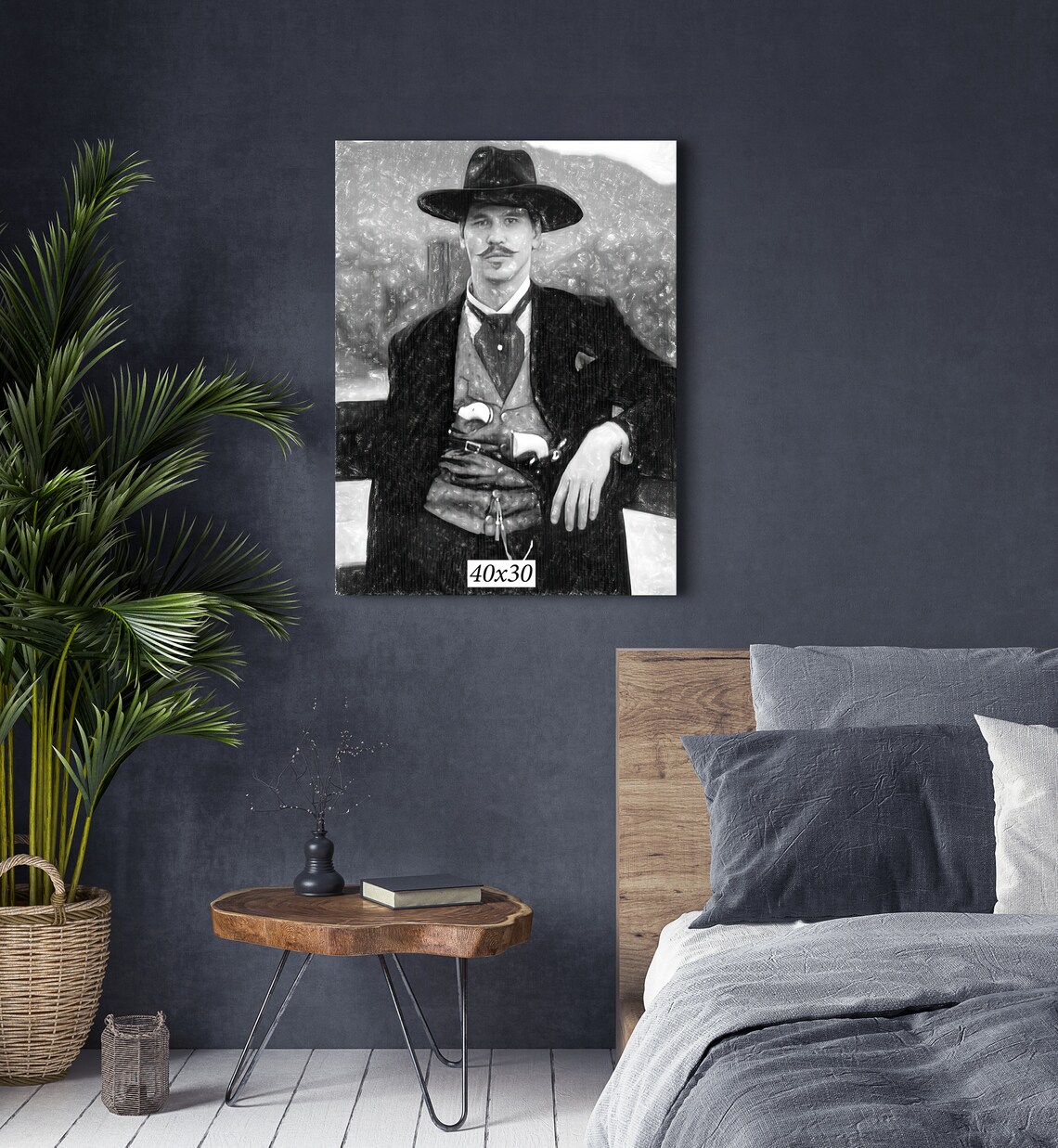 Doc Holliday Val Kilmer Famous Gunfighter Original Painting Tombstone ...