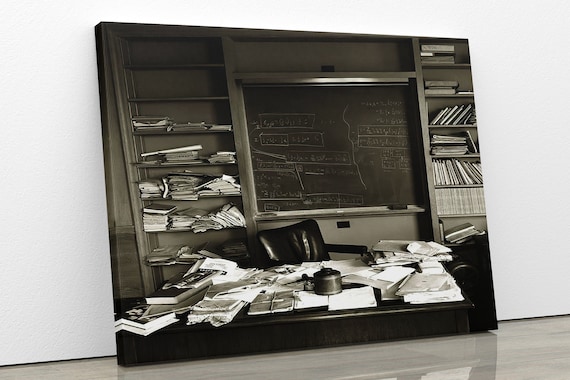 Albert Einstein Desk 1955 Last Photo of Desk Black White - Etsy