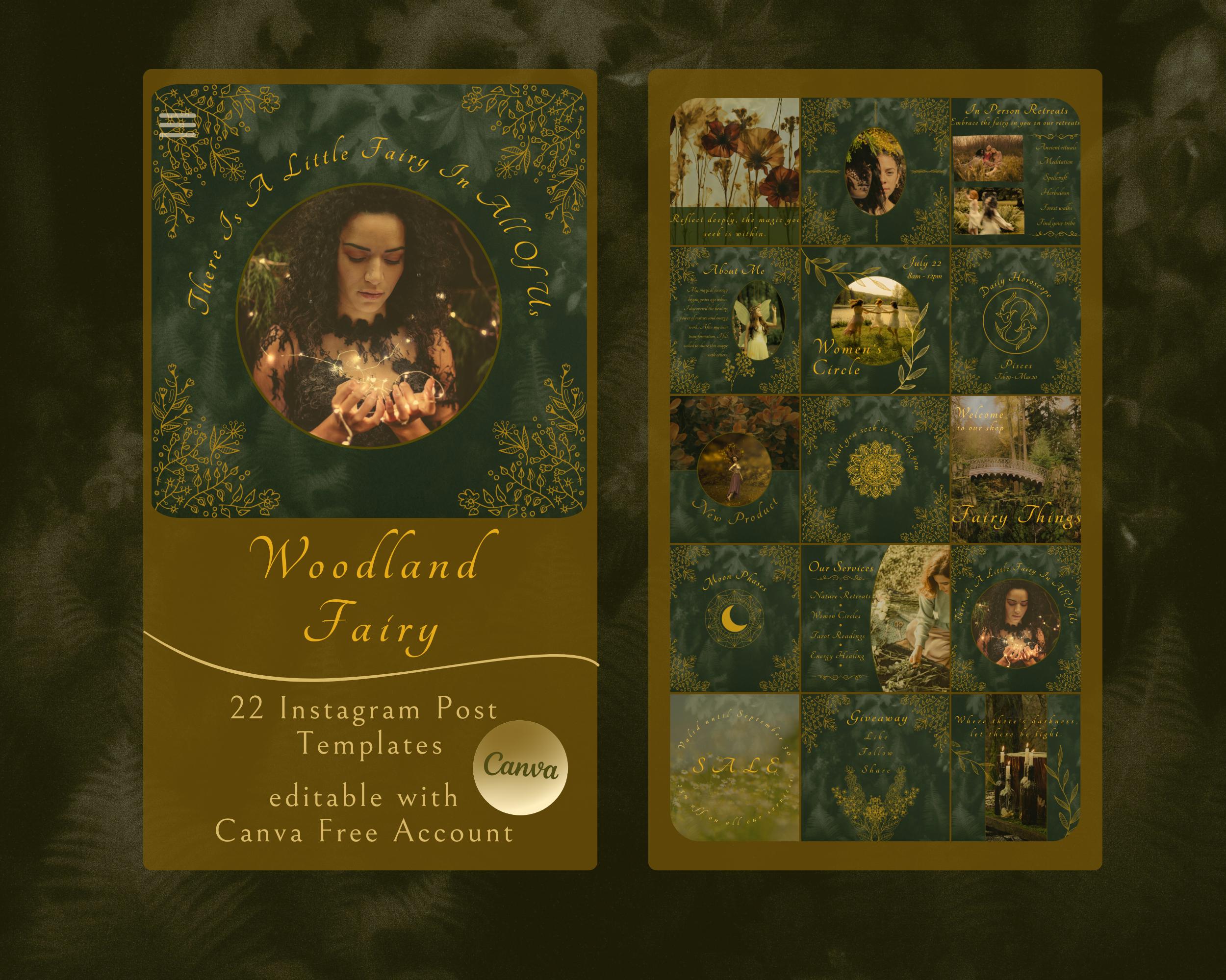 Woodland Fairy Instagram Post Templates | Edit With Canva, Spiritual ...