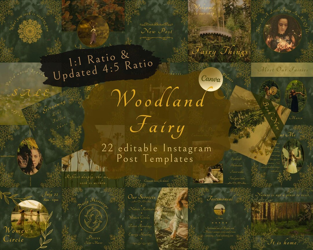 Woodland Fairy Instagram Post Templates | Edit With Canva, Spiritual ...