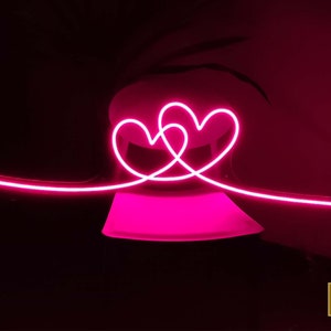 Twin Heart LED Neon Sign, Double Heart Light up Signs,party Neon,studio ...