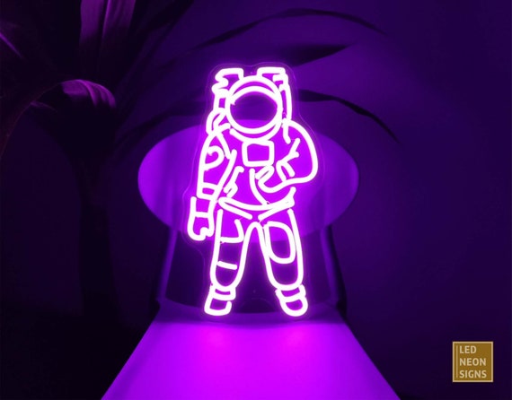 Astronaut Spaceman LED Neon Sign Signsbedroom Decorliving | Etsy