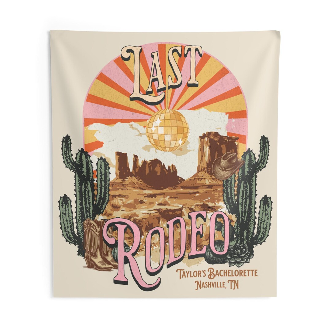 Last Rodeo Bachelorette Tapestry: Custom Western Party Backdrop - Etsy