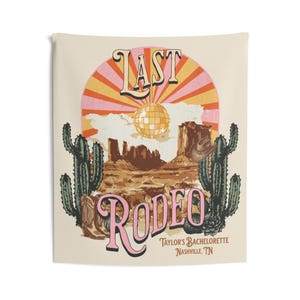 Last Rodeo Bachelorette Tapestry: Custom Western Party Backdrop - Etsy