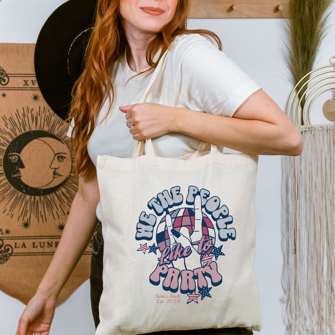 4th of July Tote Bags Bachelorette Party Favors Independence Day Cotton ...