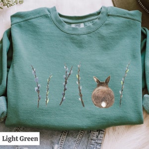 Bunny Sweatshirt: Comfort Colors Easter Botanical Crewneck - Etsy