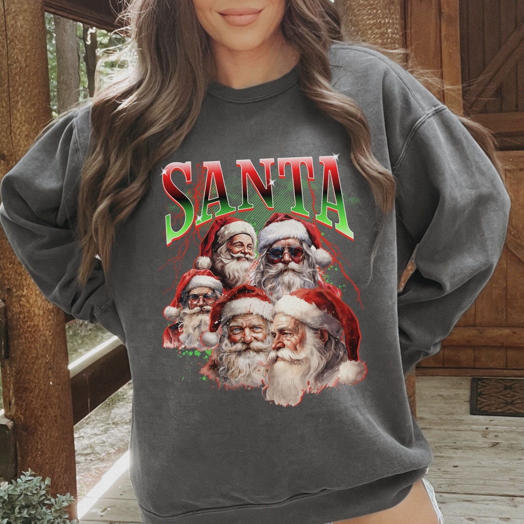 90s Bootleg Santa Comfort Colors Sweatshirt, Christmas Rap Tee, Funny ...