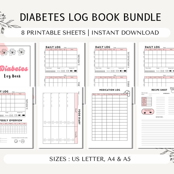 Diabetes Log Book - Etsy