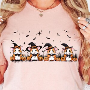 Cute Halloween Hamster T-shirt | Witchy Hamsters & Pumpkins Design ...