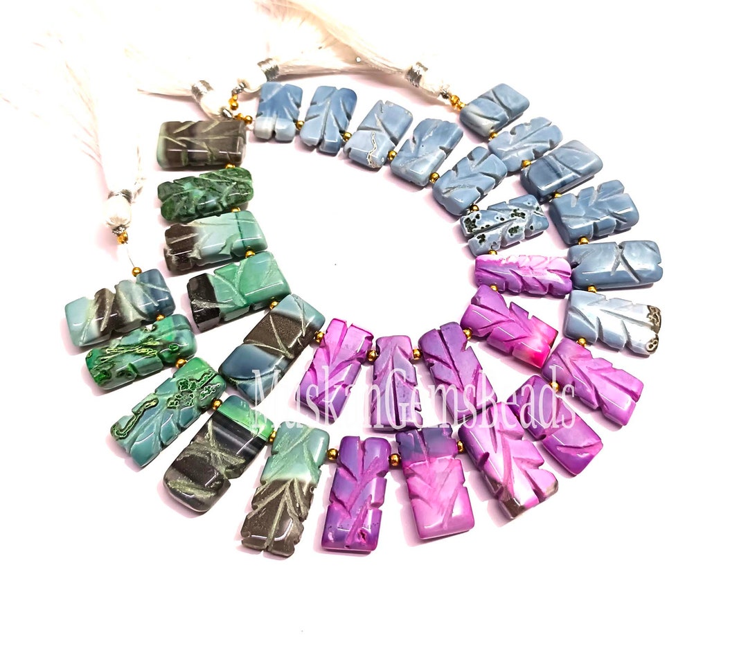 Multi Opal Handmade Rectangle Shape Beads, 8" Strand, Multi Color Opal ...