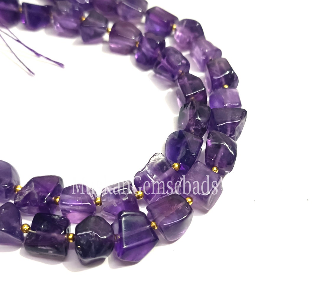 Purple Amethyst Smooth Nugget Shape Beads, 8 Strand, Natural Amethyst ...