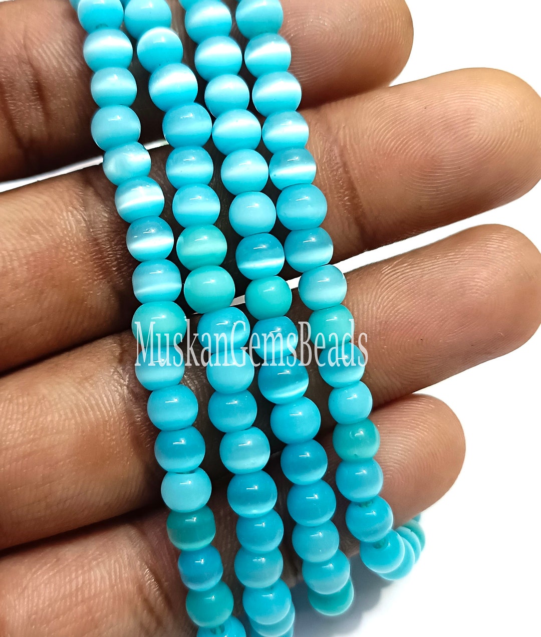 Blue Monilica Hydro Smooth Gemstone Beads, 13 Strand, Semi Precious ...