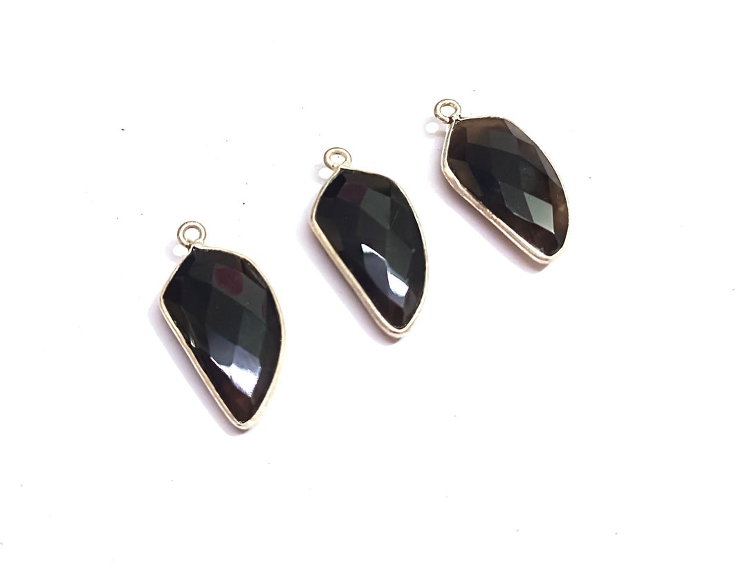 Spinal Faceted Keri Fancy Shape, 3 Pieces, Black Spinal Briolette ...