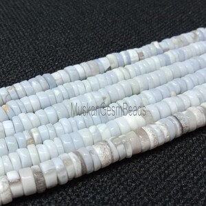 Blue Opal Plain Tyre Shape Beads, Semi Precious, 8 Strand, Opal ...