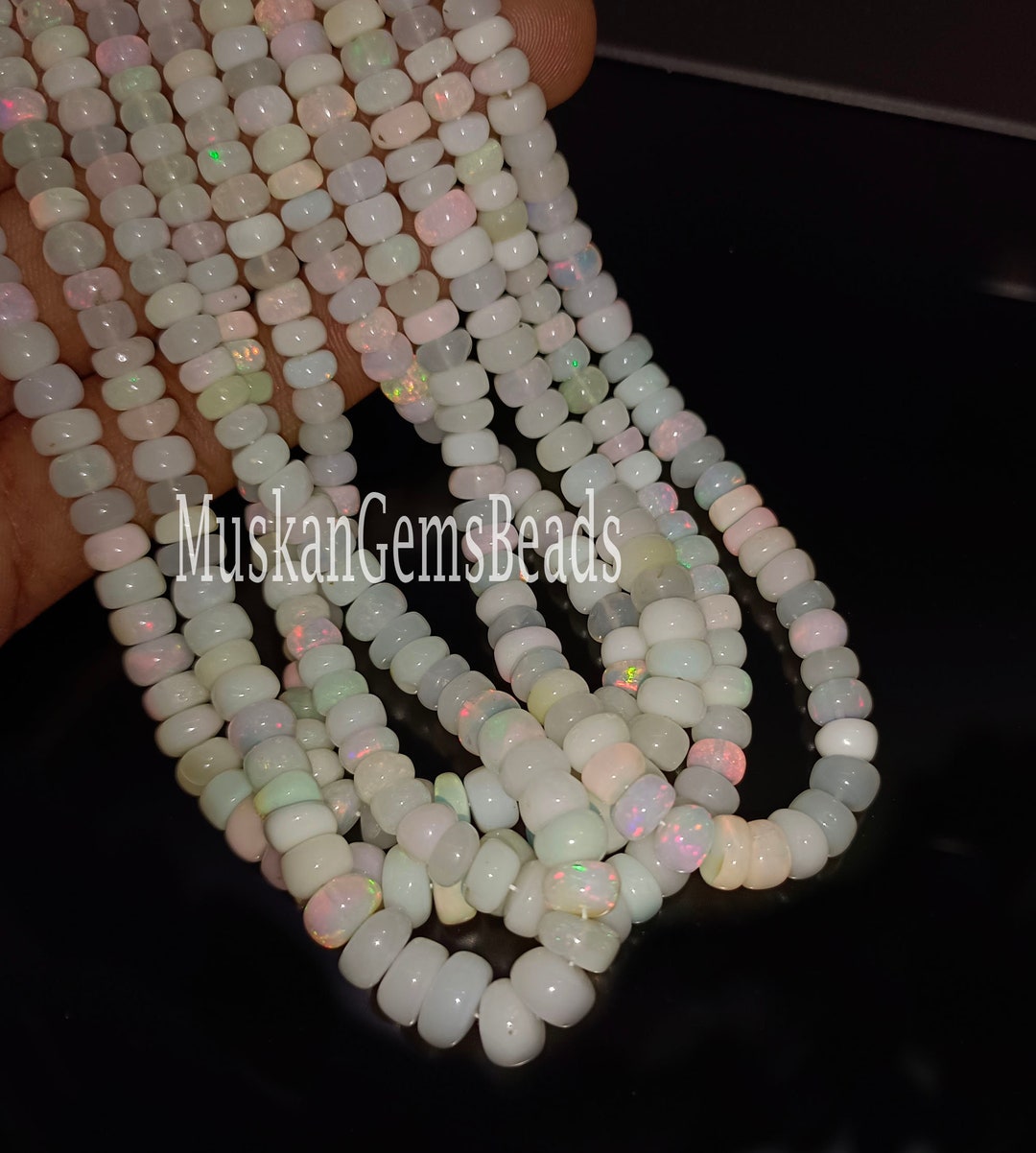 Rare Ethiopian Opal Rondelle Shape Beads, 8 Strand, Semi Precious ...
