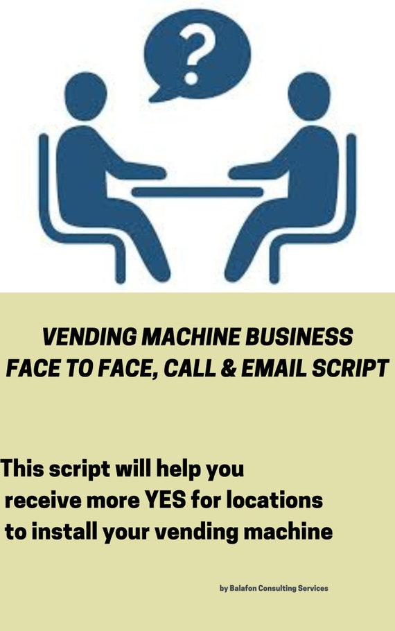 Vending Machine Script Face to Face Phone and Email Script - Etsy