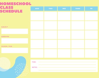 Editable Homeschool Schedule 2020-2021 Homeschool Planner - Etsy