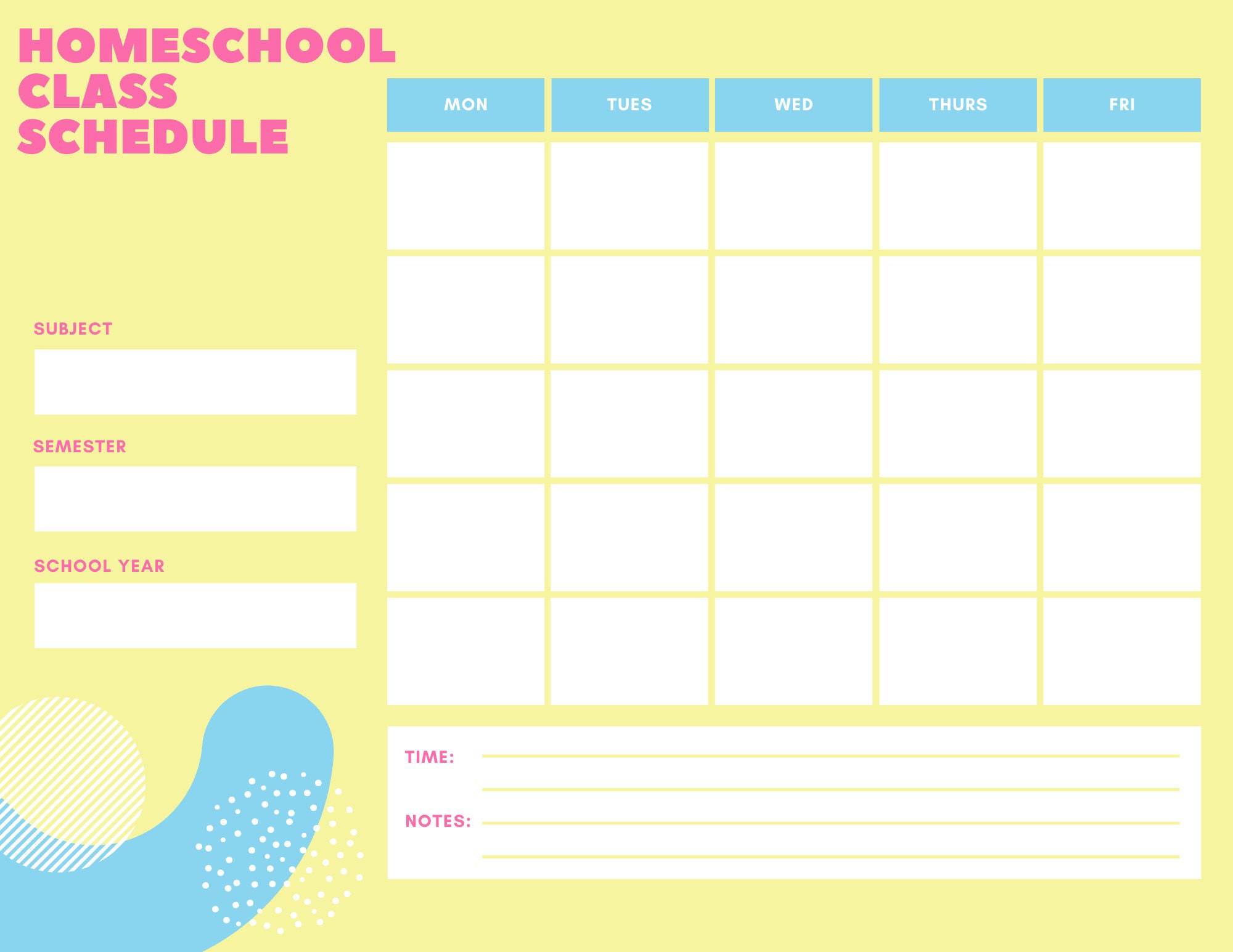 Homeschool Schedule Printable Homeschool Planner Printable - Etsy