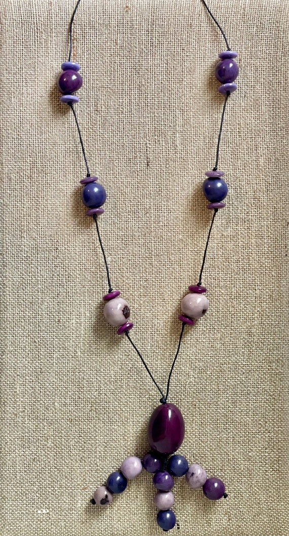 Purple Tagua Nut and Pambil Seeds Extra Long Adjustable - Etsy