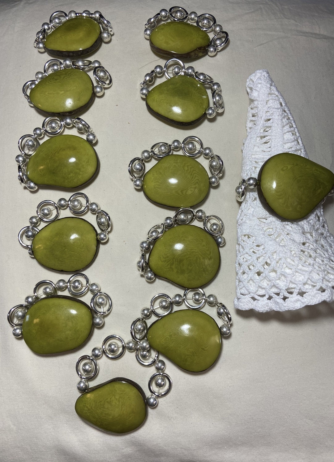 Green Tagua Nut Napkin Holders - Etsy