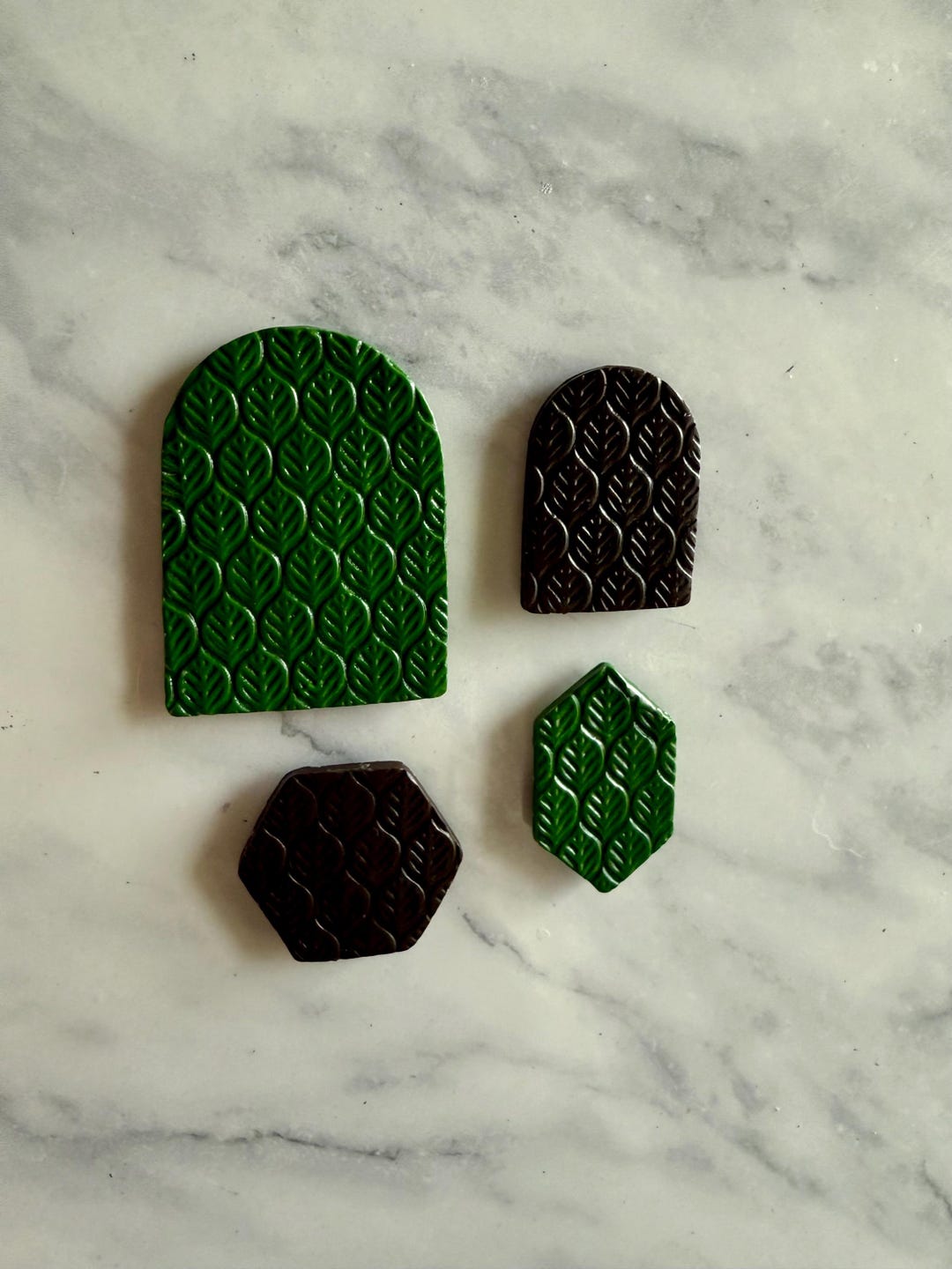Minimalist Botanic Polymer Clay Handmade Magnets Set of Four, Hexagon ...