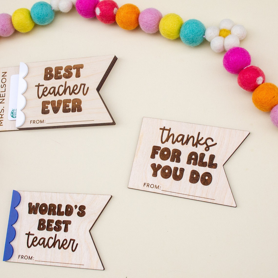 Customizable Best Teacher Gift Card Holder Teacher Appreciation Gift ...