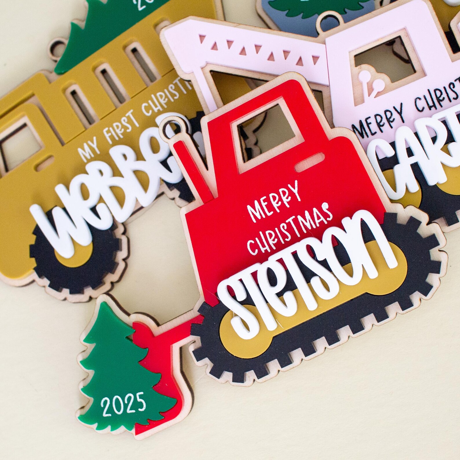 Personalized Construction Christmas Ornament: Custom Truck, First ...