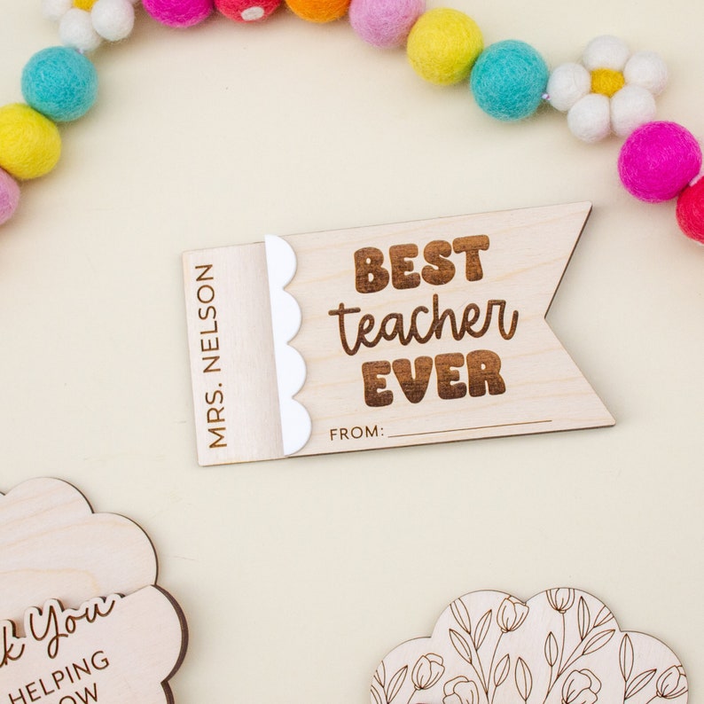 Customizable Best Teacher Gift Card Holder Teacher Appreciation Gift ...