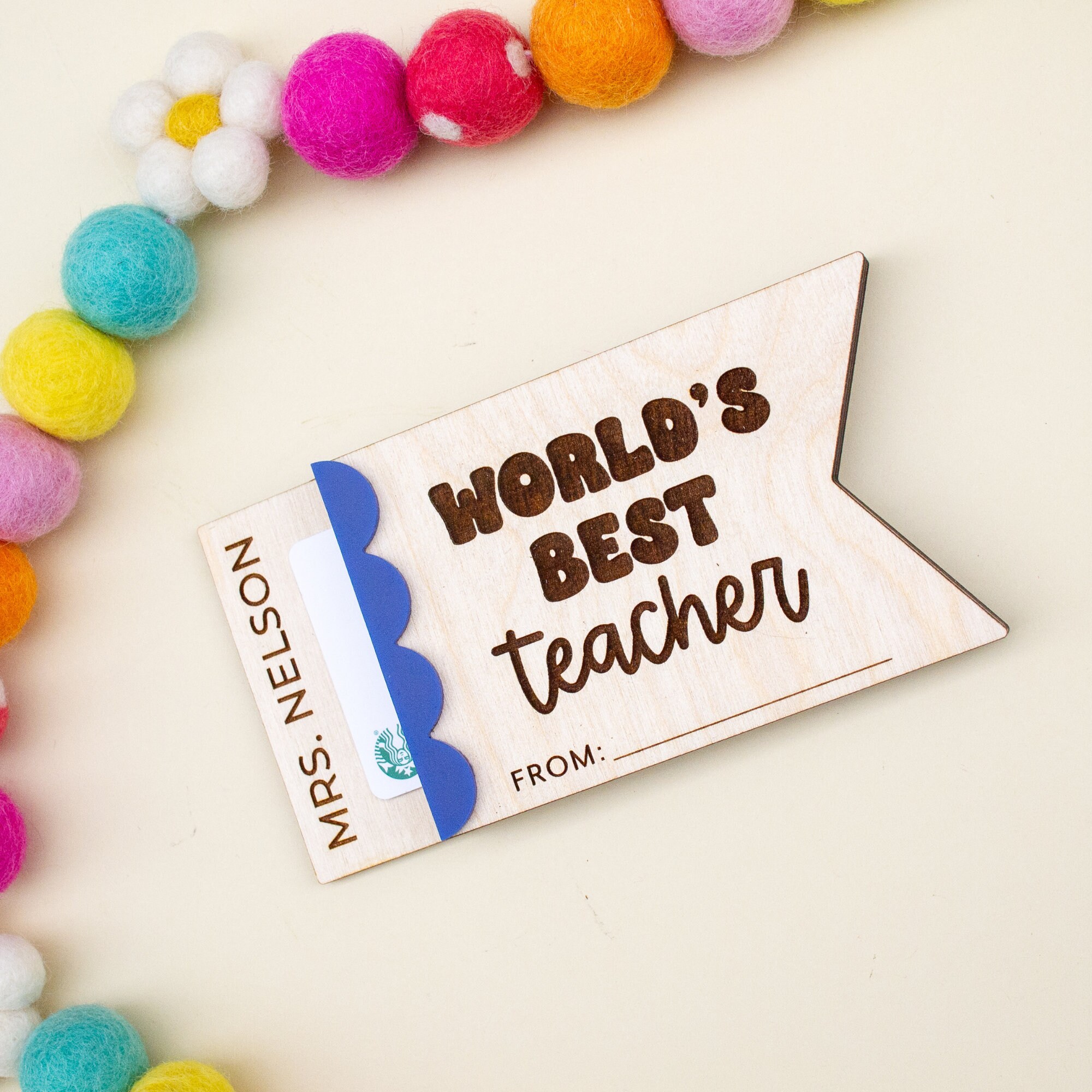 Customizable Best Teacher Gift Card Holder Teacher Appreciation Gift ...