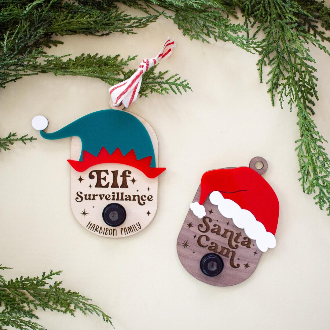 Personalized Santa Cam & Elf Surveillance Ornament: Holiday Keepsake - Etsy