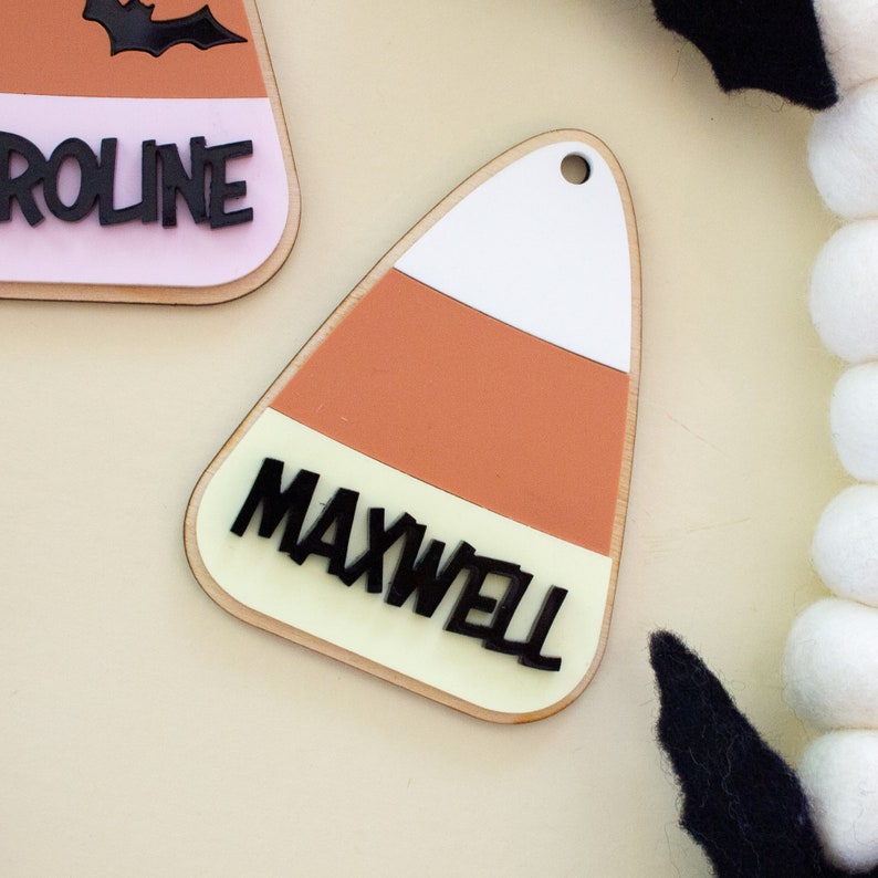 Personalized Candy Corn Halloween Tag: Kids Trick or Treat Bag - Etsy