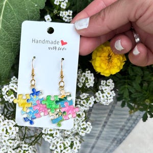 Puzzle Piece Earrings, Handmade Jewelry, Puzzle Jewelry, Puzzle ...