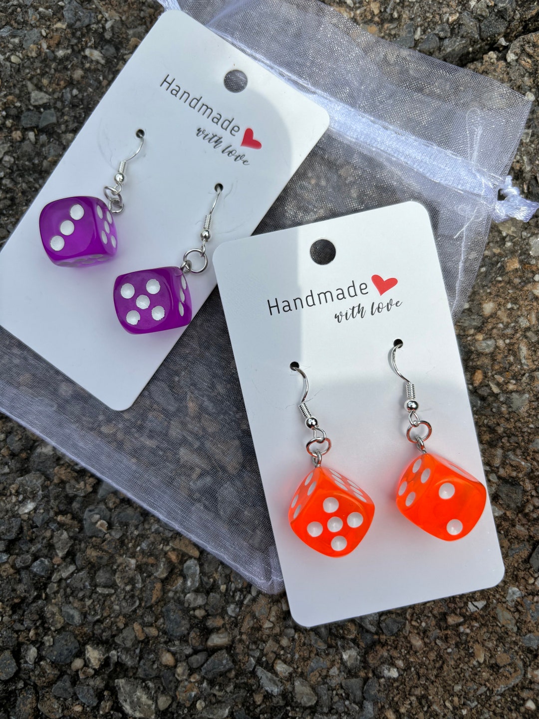 Dice Dangle Earrings, Dice Earrings, Drop Earrings, Game Lover Earrings ...