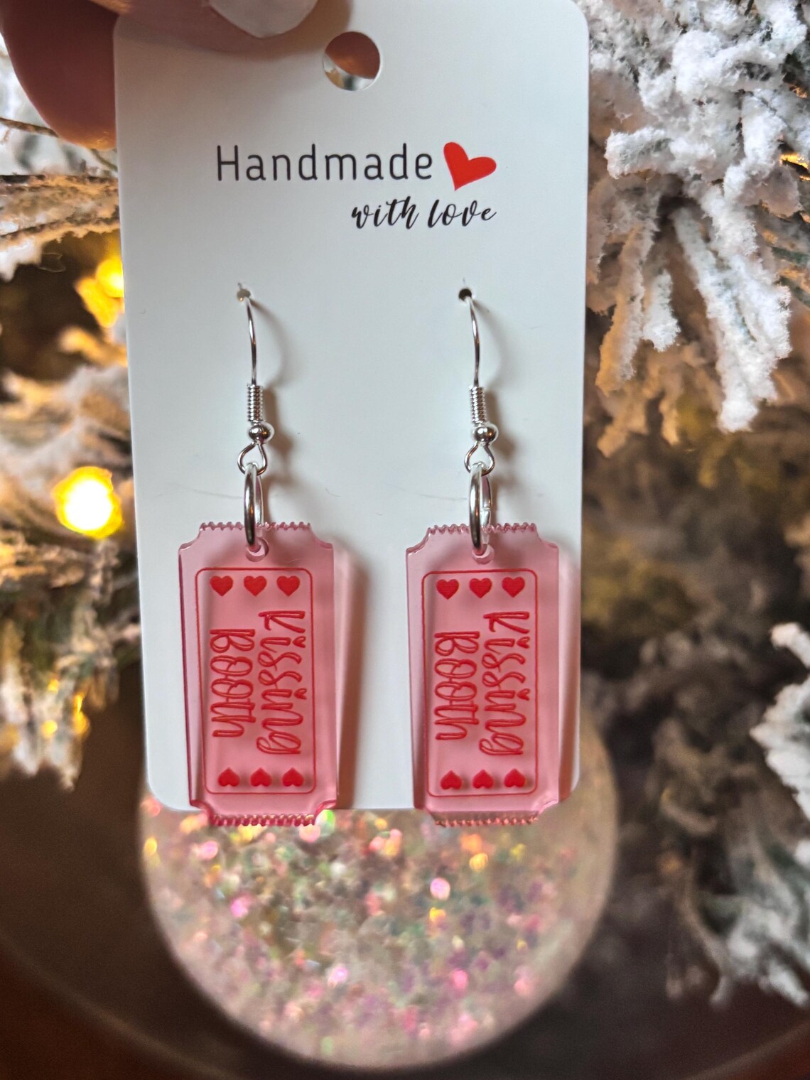 Kissing Booth Earrings, Kissing Booth Tickets, Valentine Earrings ...