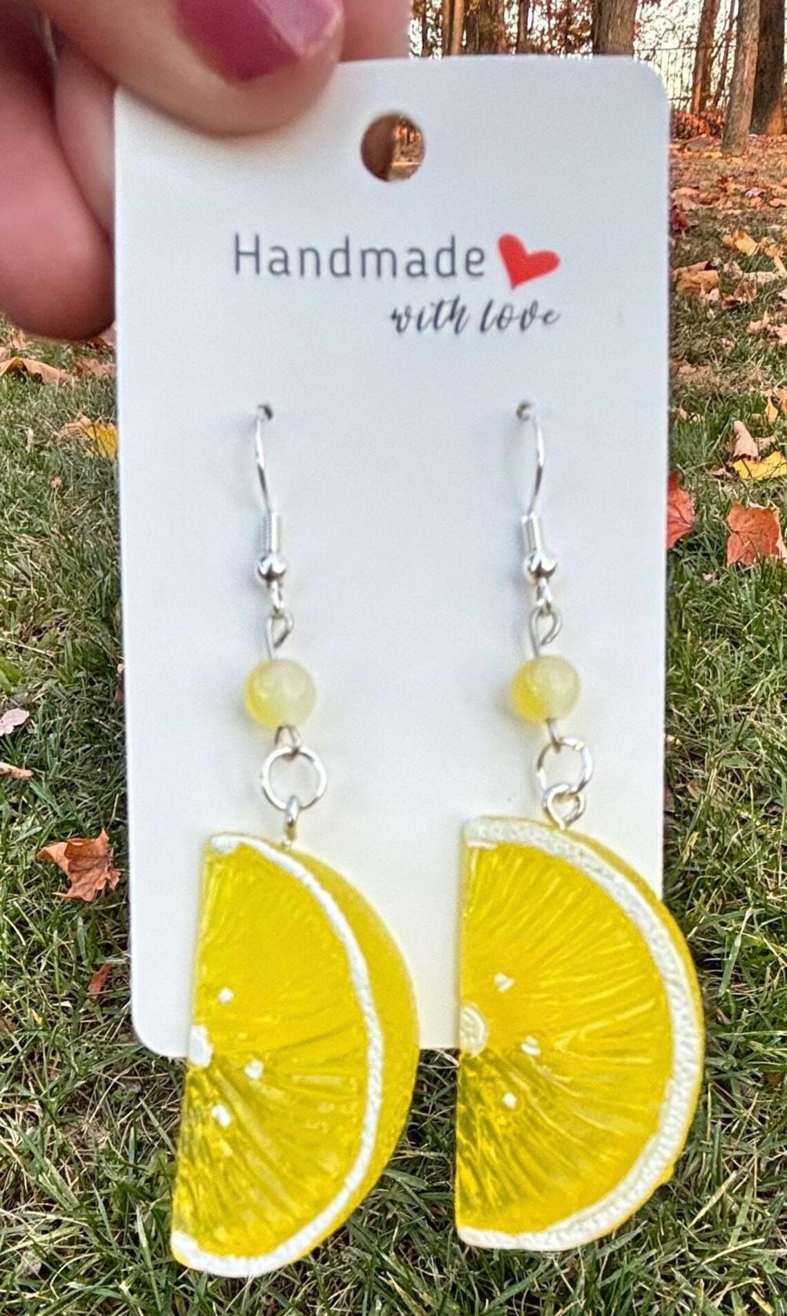 Lemon Wedge Earrings, Lemon Slice Earrings, Fruit Slice Earrings ...