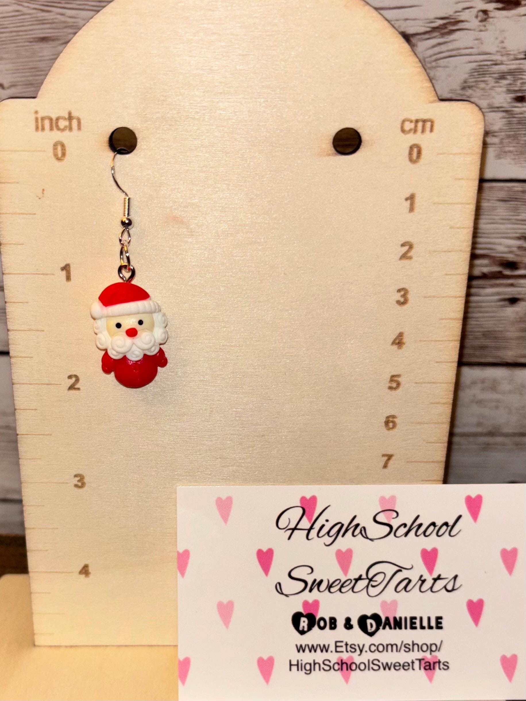 Santa Earrings, Santa Dangles, Santa Jewelry, Christmas Earrings ...