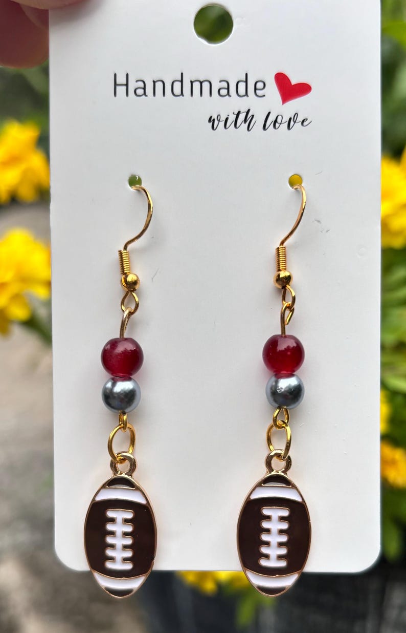 Football Earrings, Football Lover, Football Mom, Football Sister ...