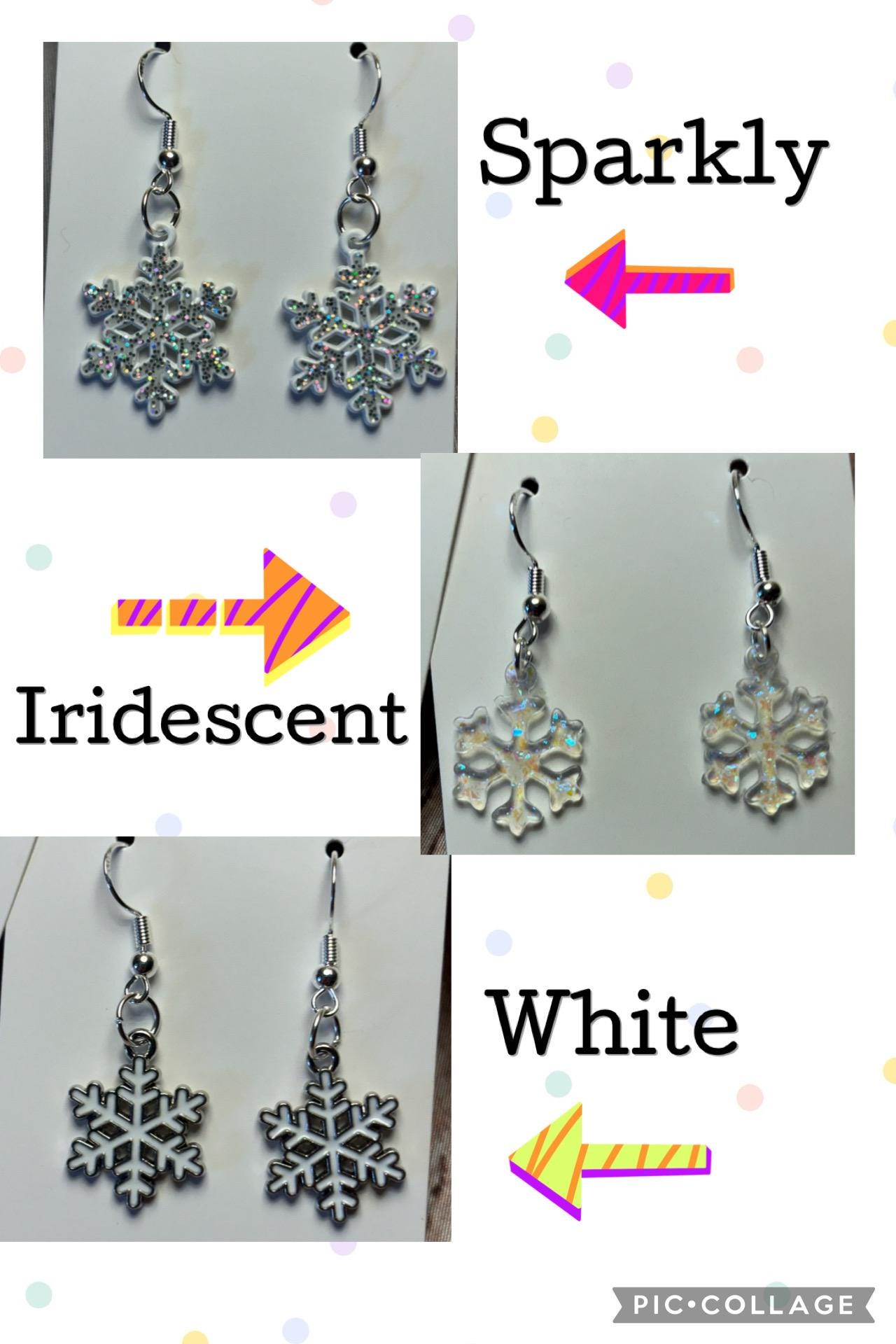 Snowflake Earrings, Snowflake Dangle Earrings, Winter Earrings, Winter ...